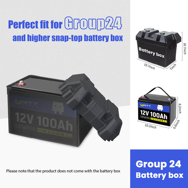 WattCycle 12V 100Ah Group 24 LiFePO4 Battery – Wattcycle-US